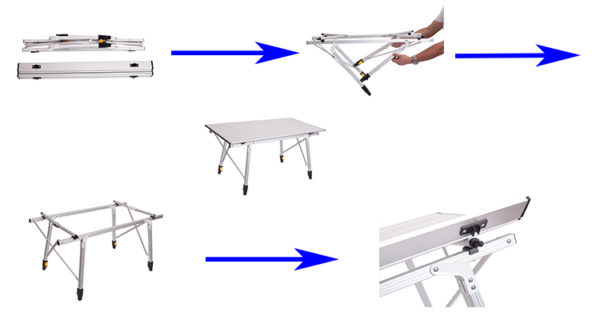 Adjustable Height Camping Table